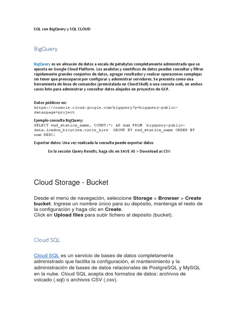 Cloud | PDF | SQL | Computación en la nube