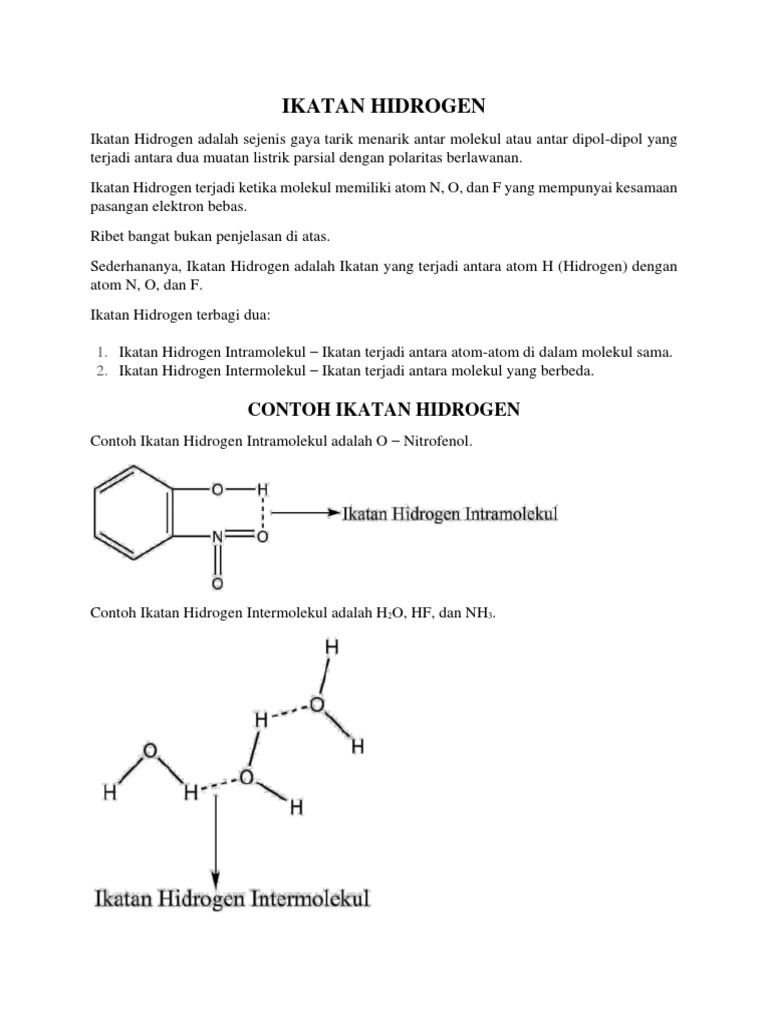 Pengertian dan Contoh Ikatan Hidrogen | PDF | Sains & Matematika