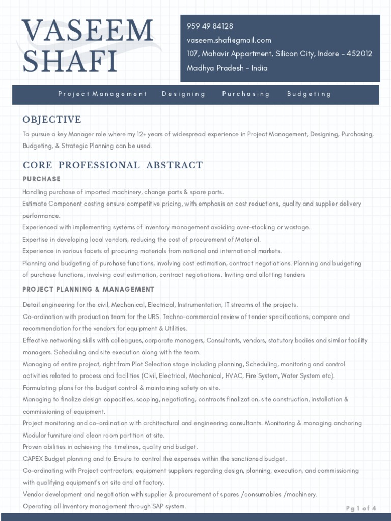 CV Vaseem Shafi 20190518 | PDF | Procurement | Tablet (Pharmacy)
