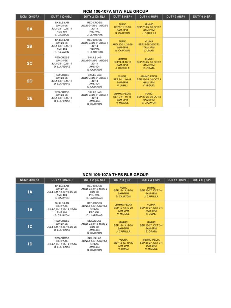 NCM 106-107A MTW Rle Group | PDF