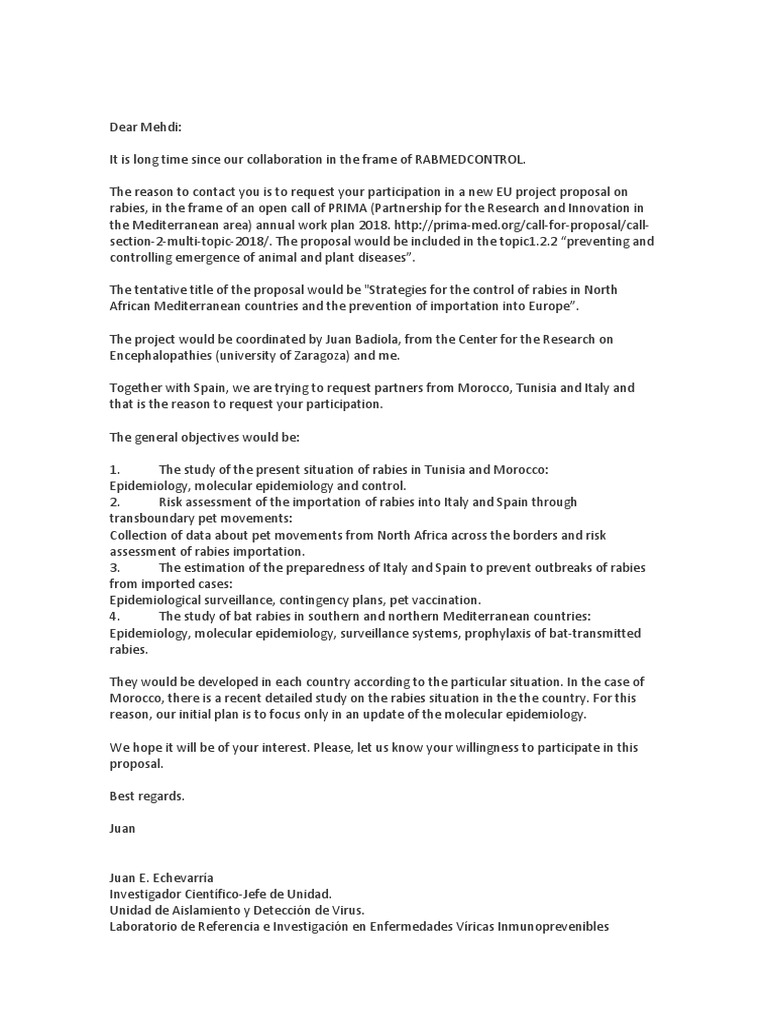 Proposal of Rabies Project | PDF | Rabies | Morocco
