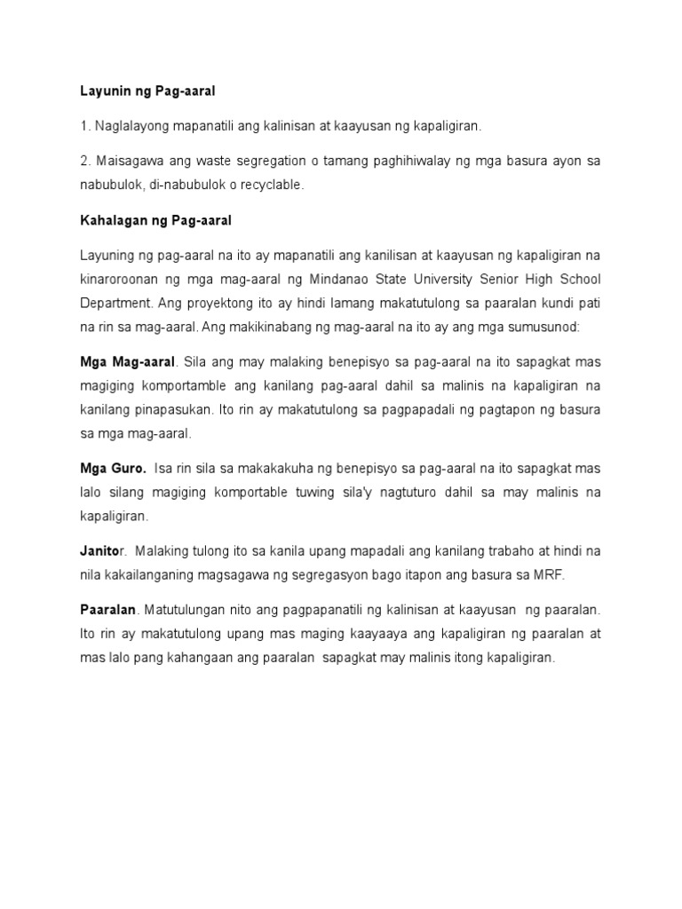 Layunin NG Pag-Aaral | PDF