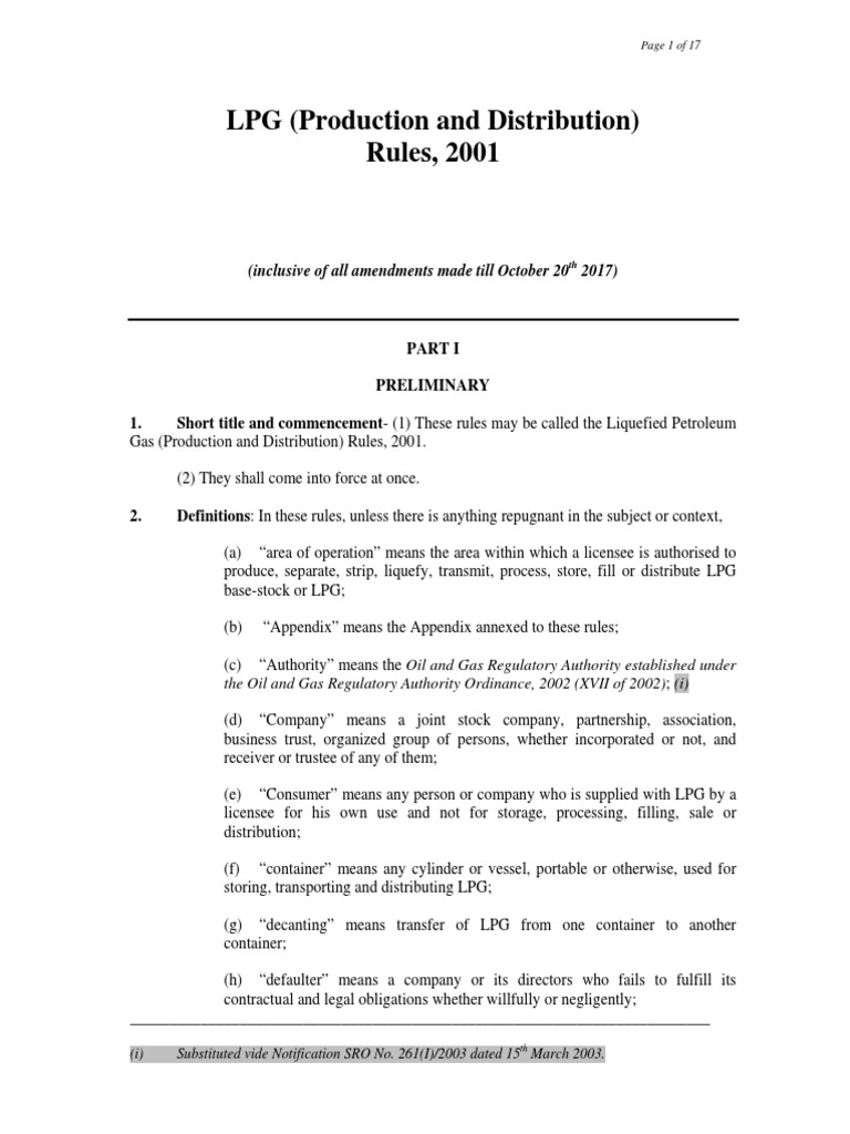 OGRA LPG Rules 2001 | PDF | Liquefied Petroleum Gas | License
