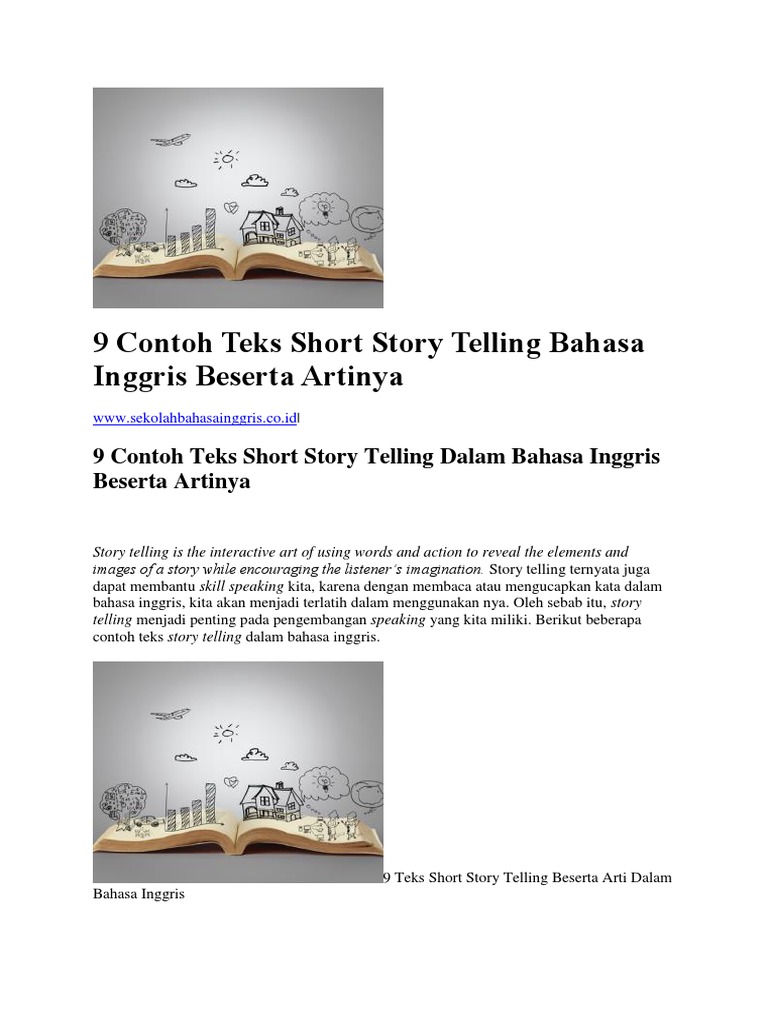 9 Contoh Teks Short Story Telling Bahasa Inggris Beserta Artinya | PDF
