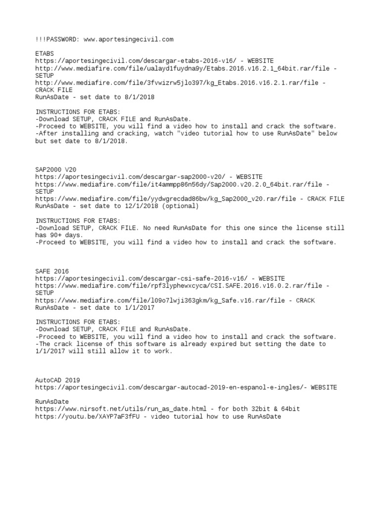 Software Links and Instructions | PDF