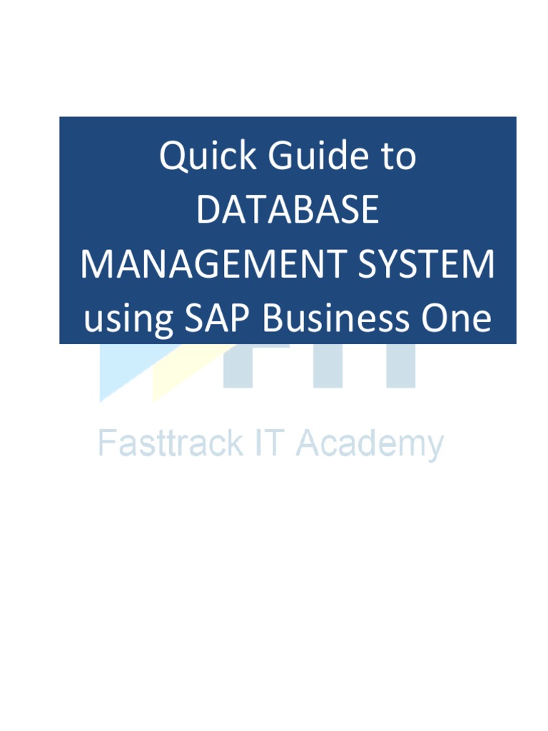 SAP Business One Customization Tools | PDF | Sql | Databases
