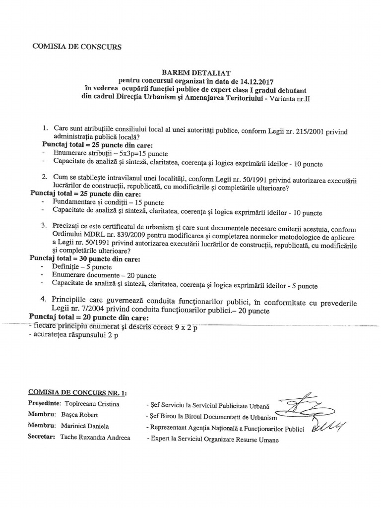 Barem Corectare | PDF