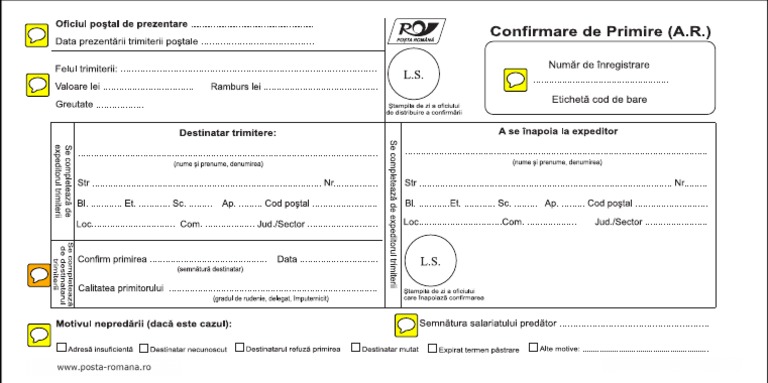 Confirmare de Primire - Model PDF | PDF