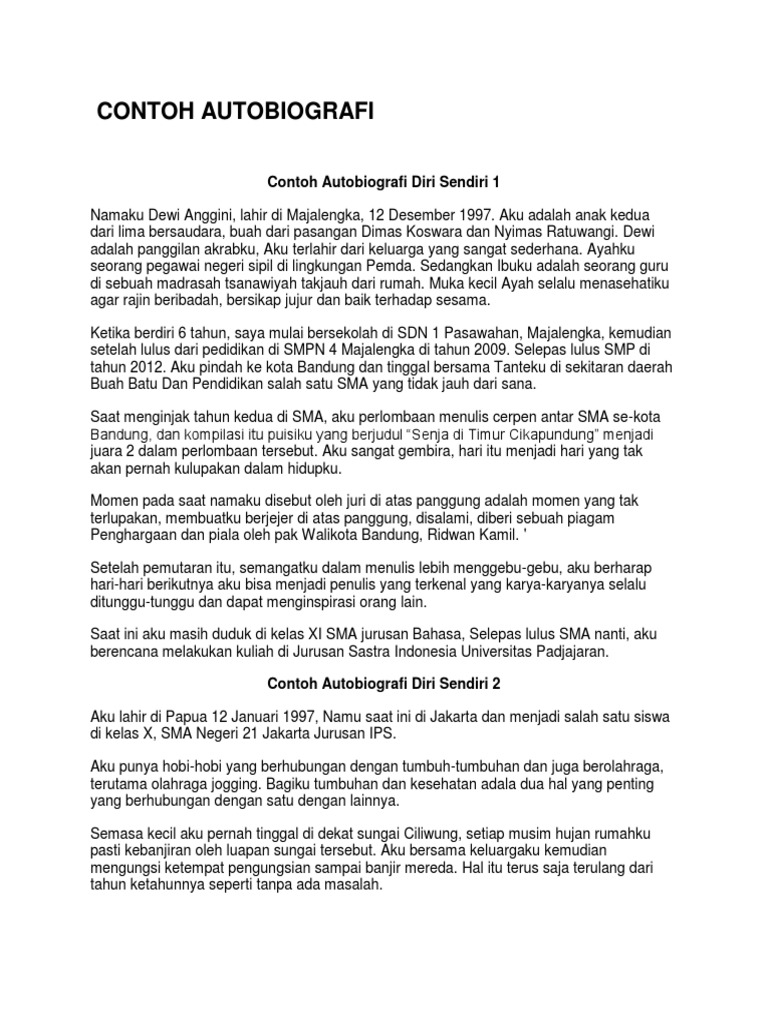 Contoh Autobiografi | PDF
