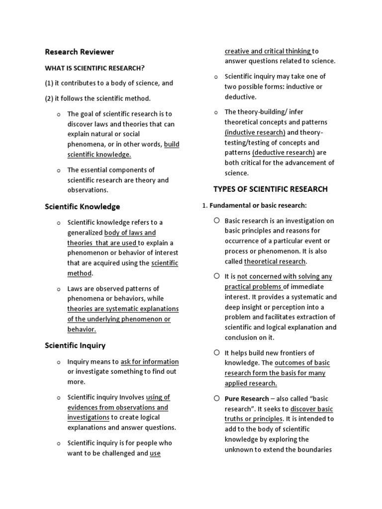 Research Reviewer: What Is Scientific Research? | PDF | Scientific ...