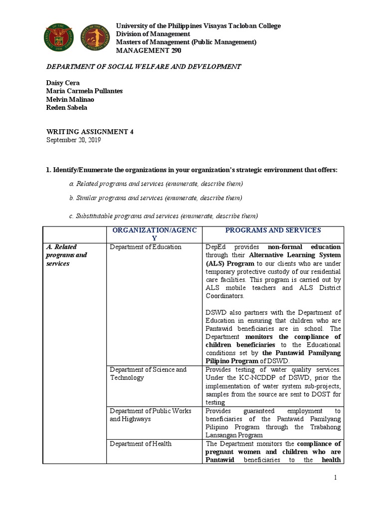 DSWD External Environment | PDF | Disaster Risk Reduction | Social ...