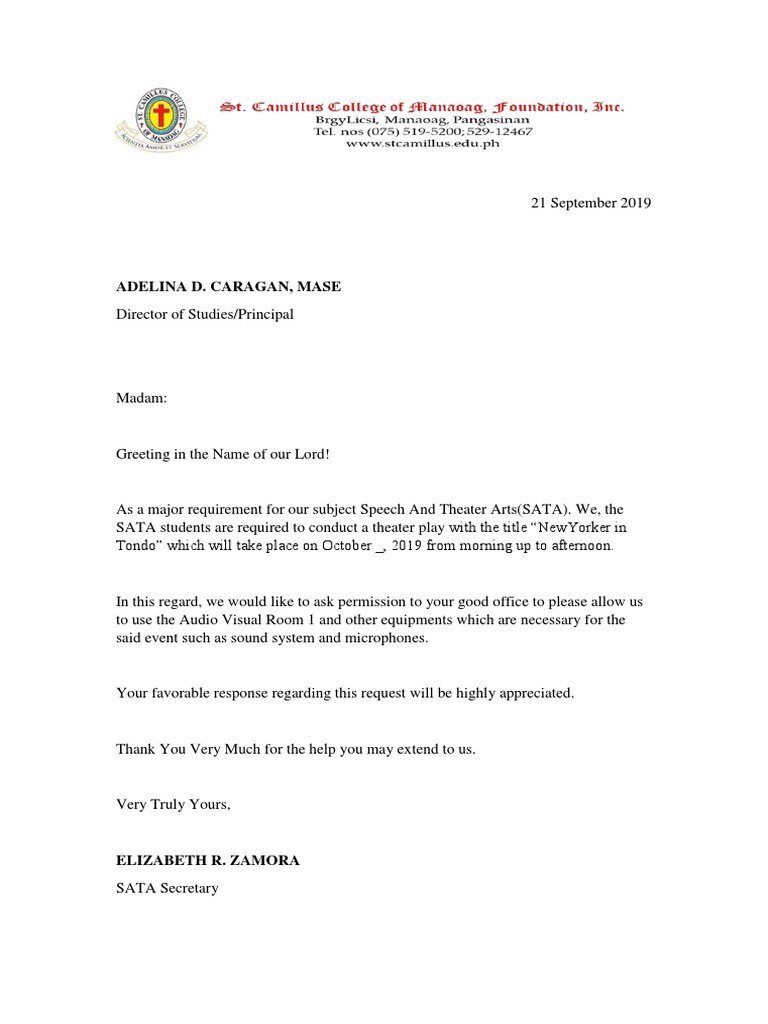 Request Letter For Sata | PDF