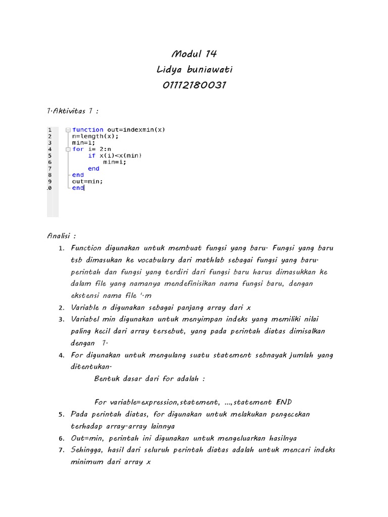 Modul 14 Mathlab | PDF