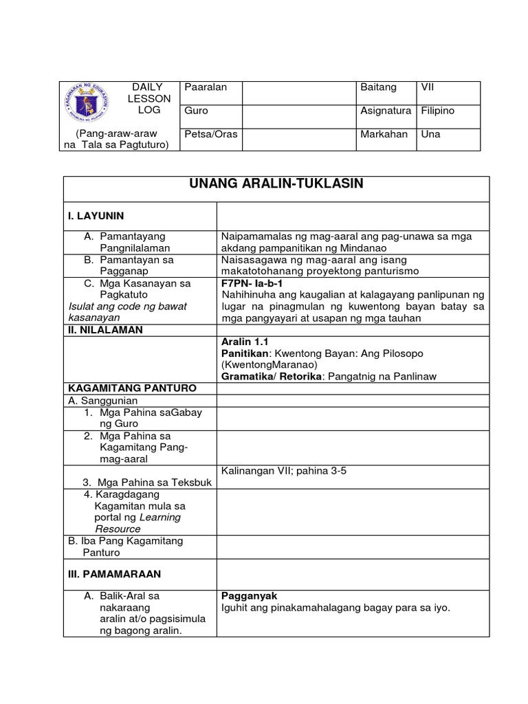 Filipino DLL Format 1.1 | PDF