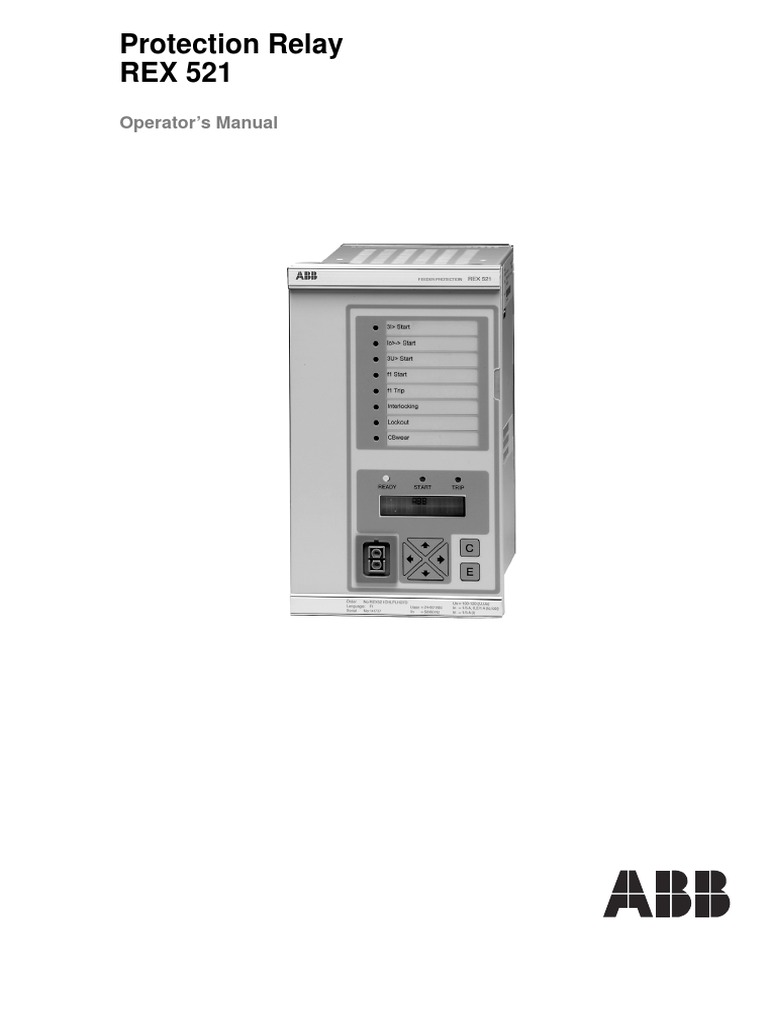 Protection Relay REX 521: Operator's Manual | PDF | Relay | Automation