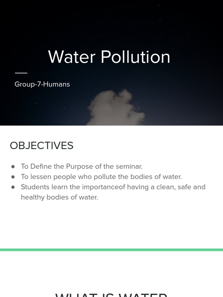 Water Pollution: Group-7-Humans | PDF