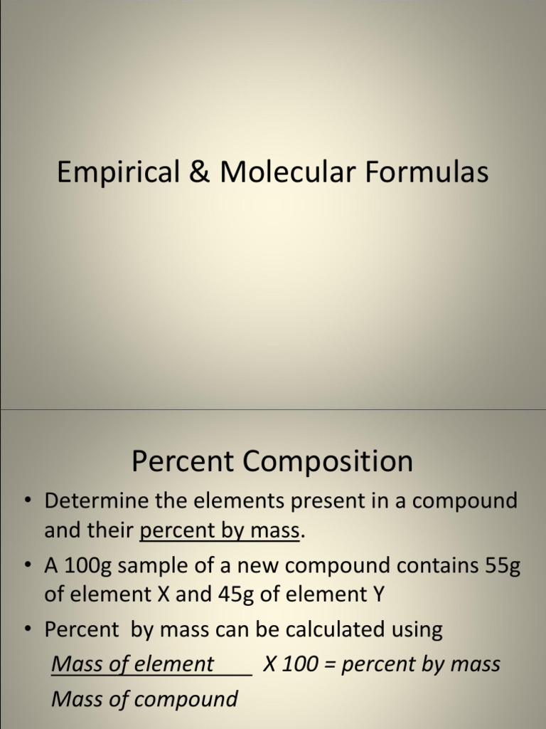 Empirical Molecular Formulas | PDF | Mole (Unit) | Molecules