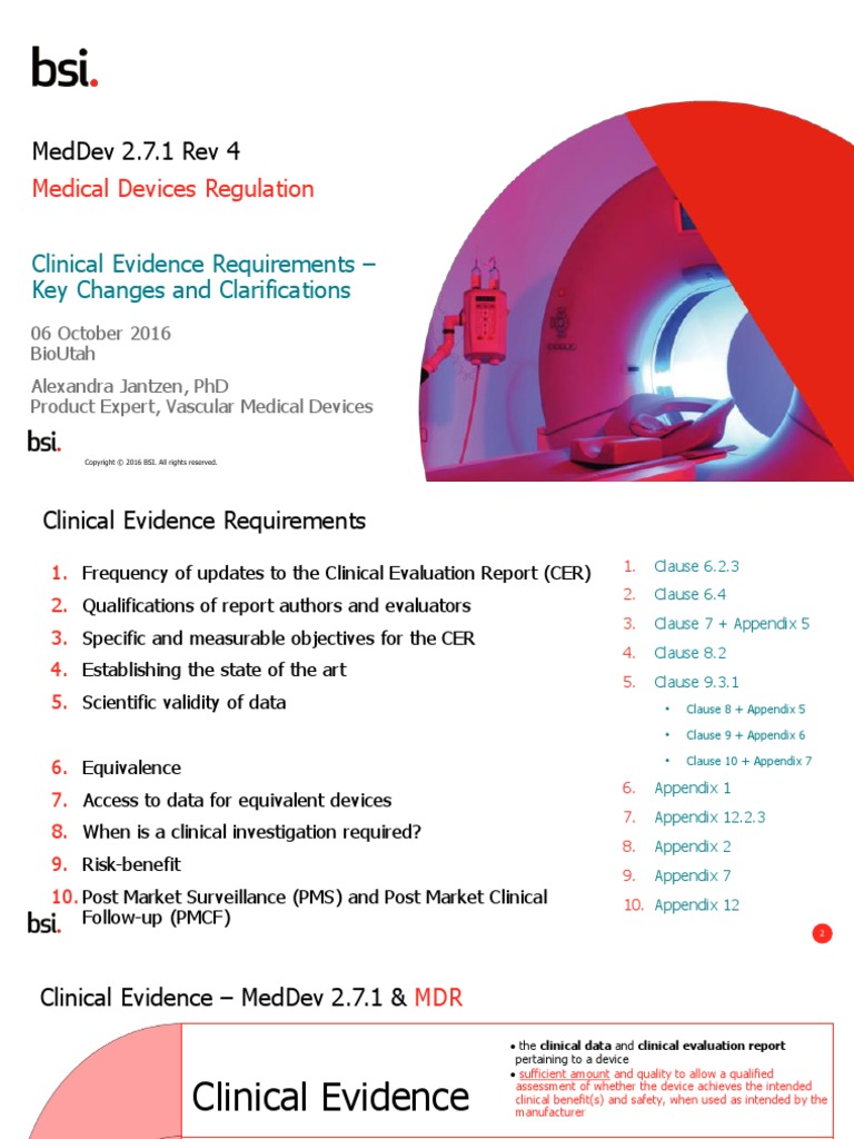 BSI MDR MEDDEV v4 Clinical Requirements Jantzen V2 | PDF | Systematic ...