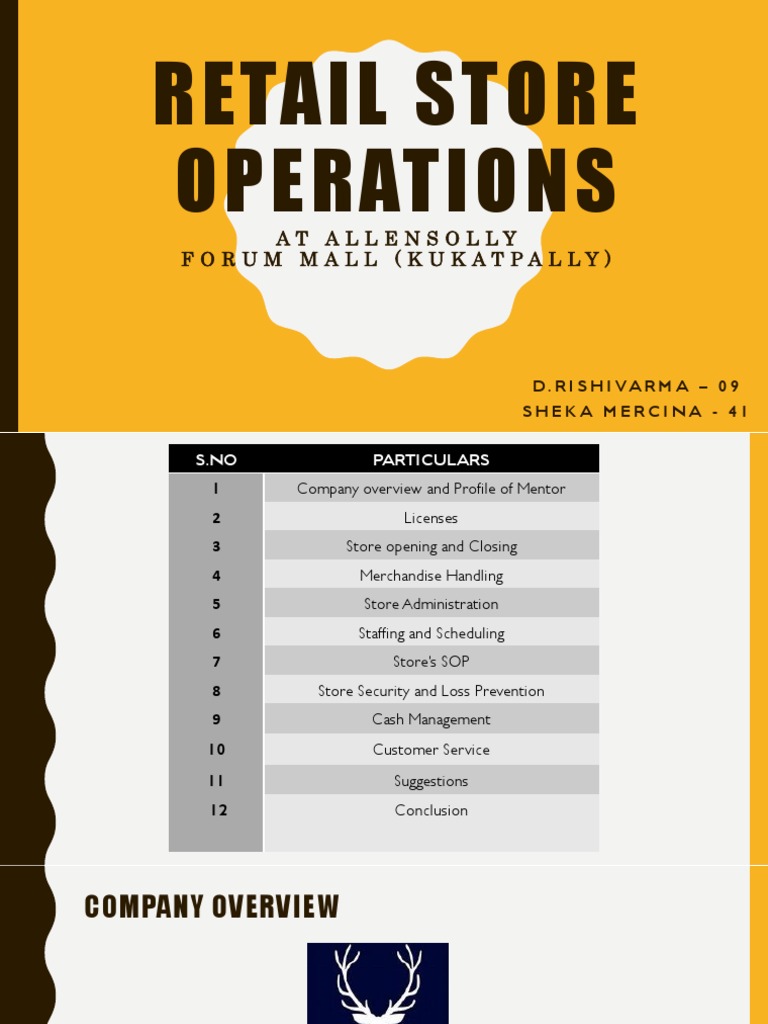 Retail Store Operations | PDF | Point Of Sale | Retail