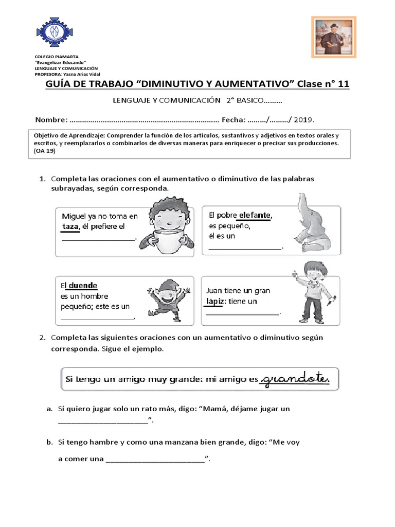 Guía Diminutivos y Aumentativos | PDF