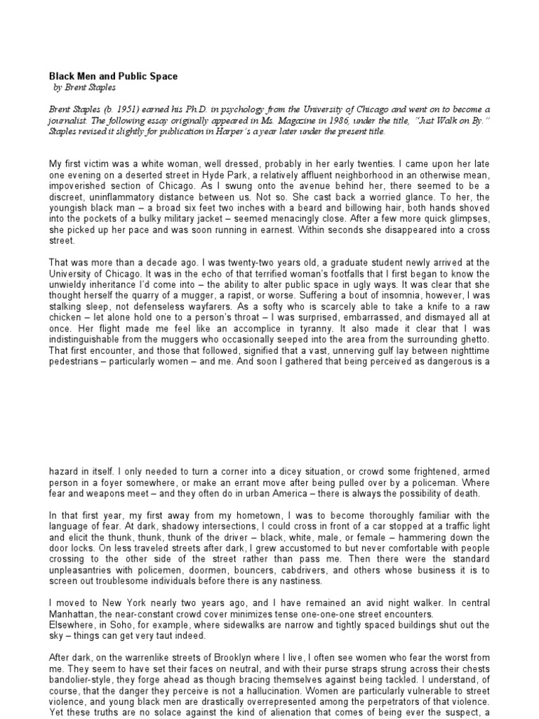 Black Men and Public Space | PDF