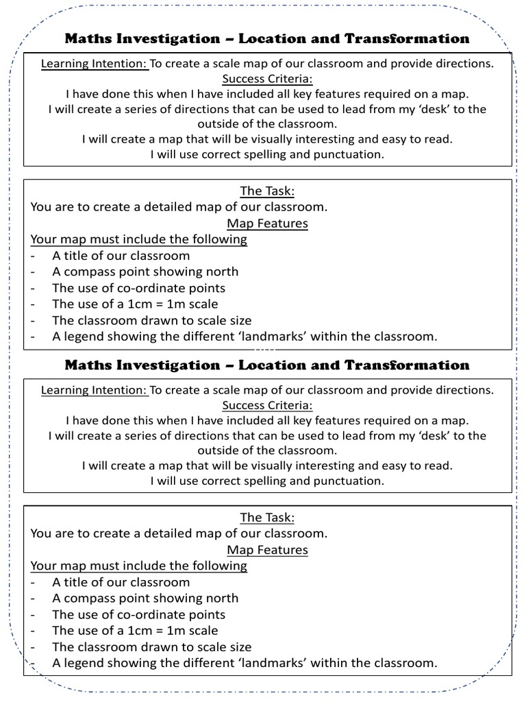 Summative Assessment Task Sheet Location Transformation | PDF