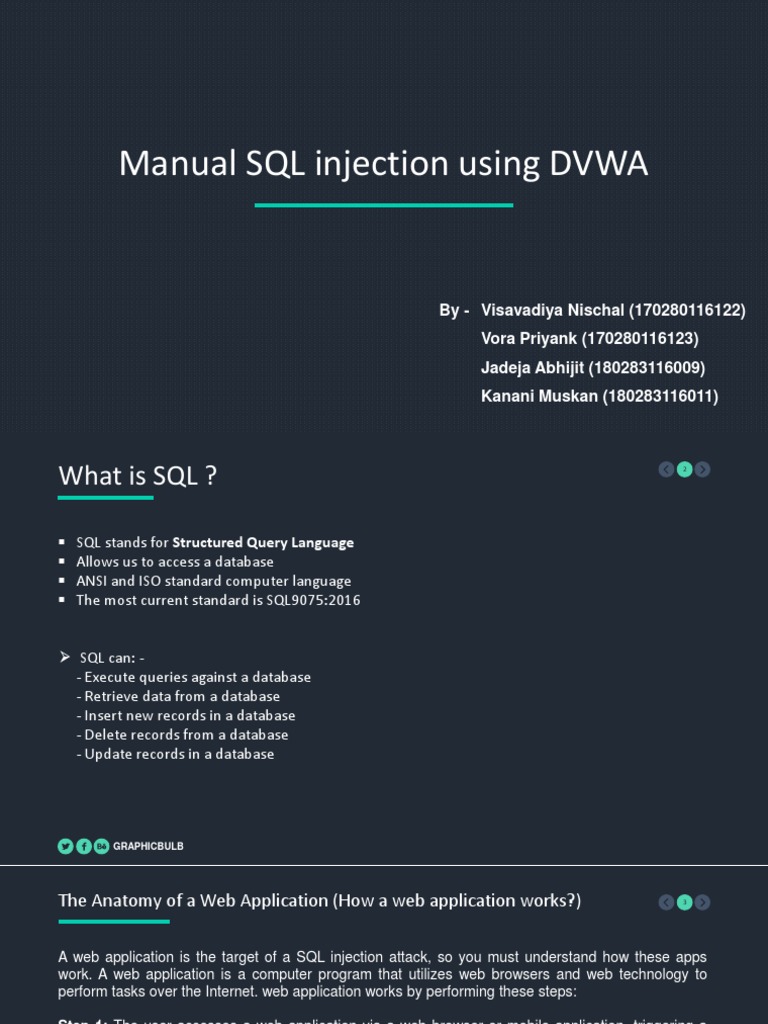 SQL Injection | PDF | Databases | Web Application