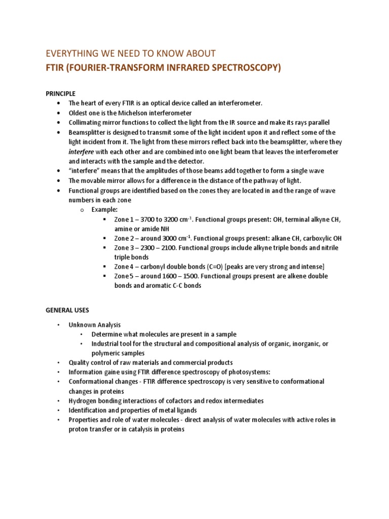 FTIR (Things We Need To Know) | PDF | Infrared Spectroscopy | Interferometry