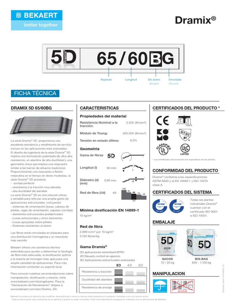 Dramix 5D 6560BG | PDF | Ingeniería mecánica | Materiales