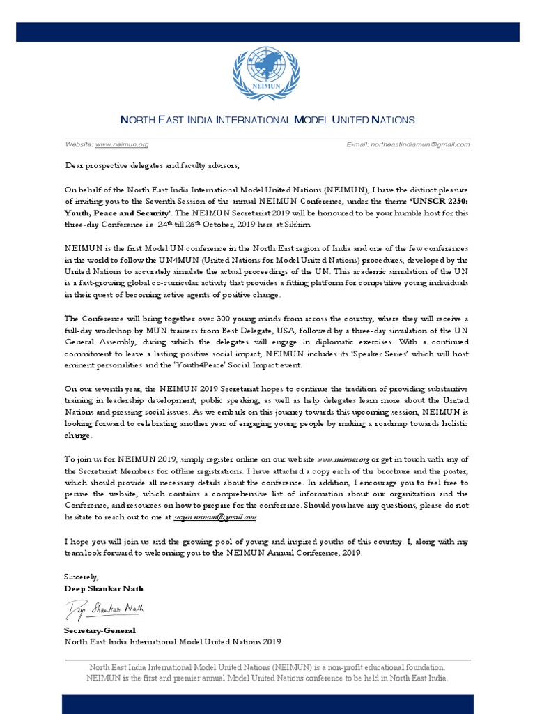 Secretary General Letter | PDF | International Relations | Public Sphere