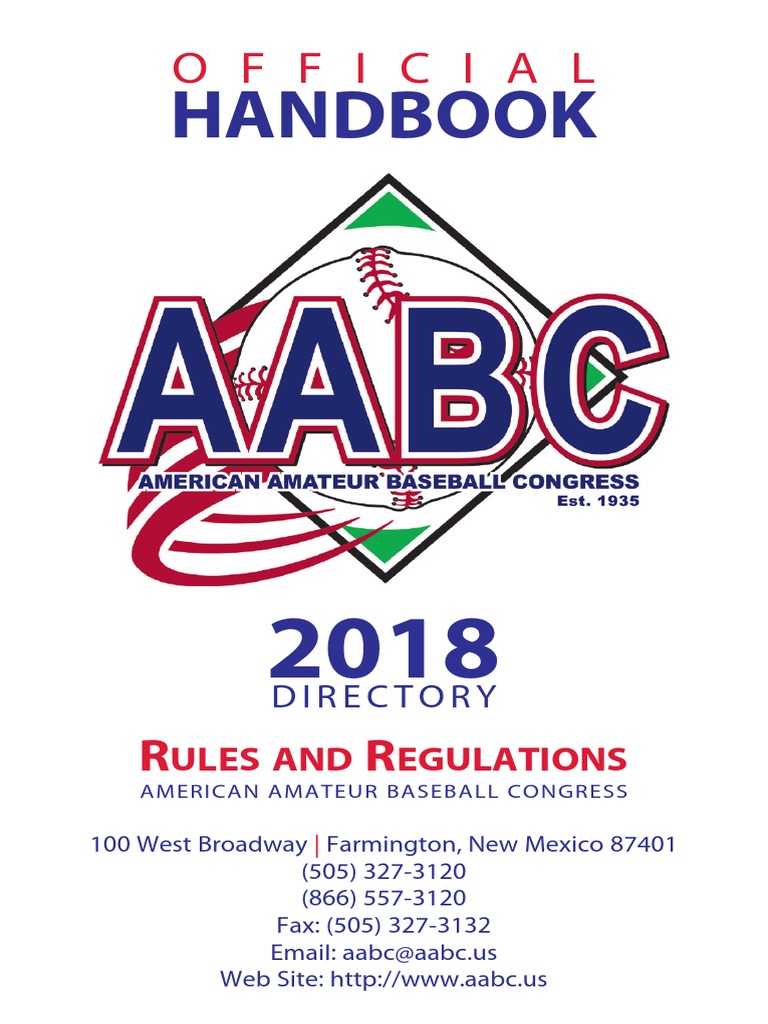 Aabc Handbook | PDF | Baseball Field | Batting (Baseball)