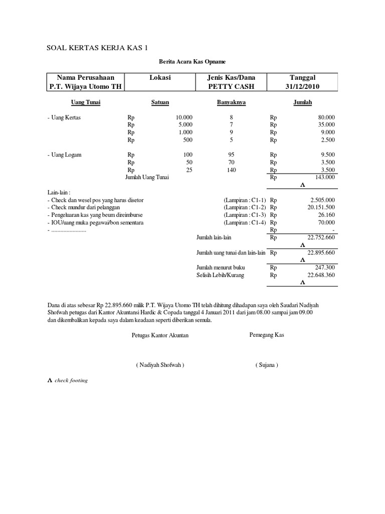 Kertas Kerja Audit | PDF