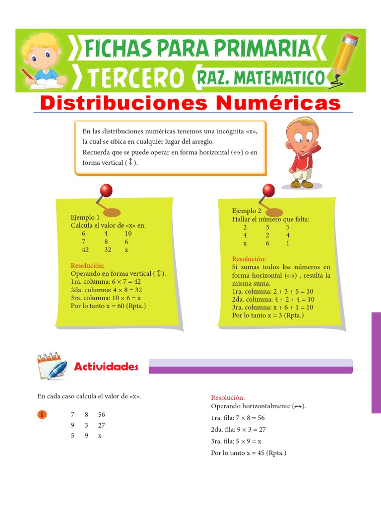 Ejercicios de Distribuciones Numéricas | PDF | Enseñanza de matemática