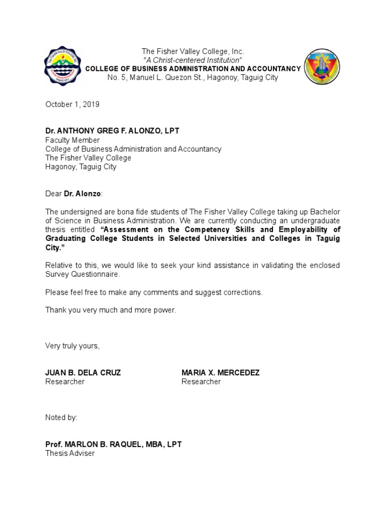 Request for Expert Validation of Survey | PDF