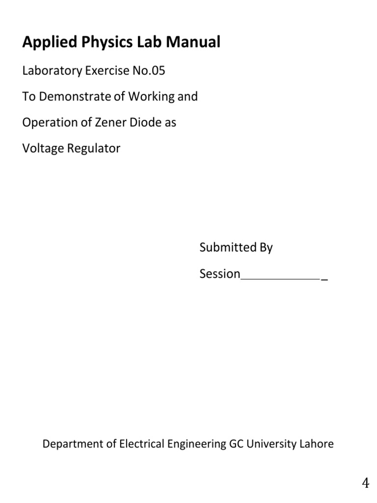 Applied Physics Lab Manual | PDF | Diode | P–N Junction