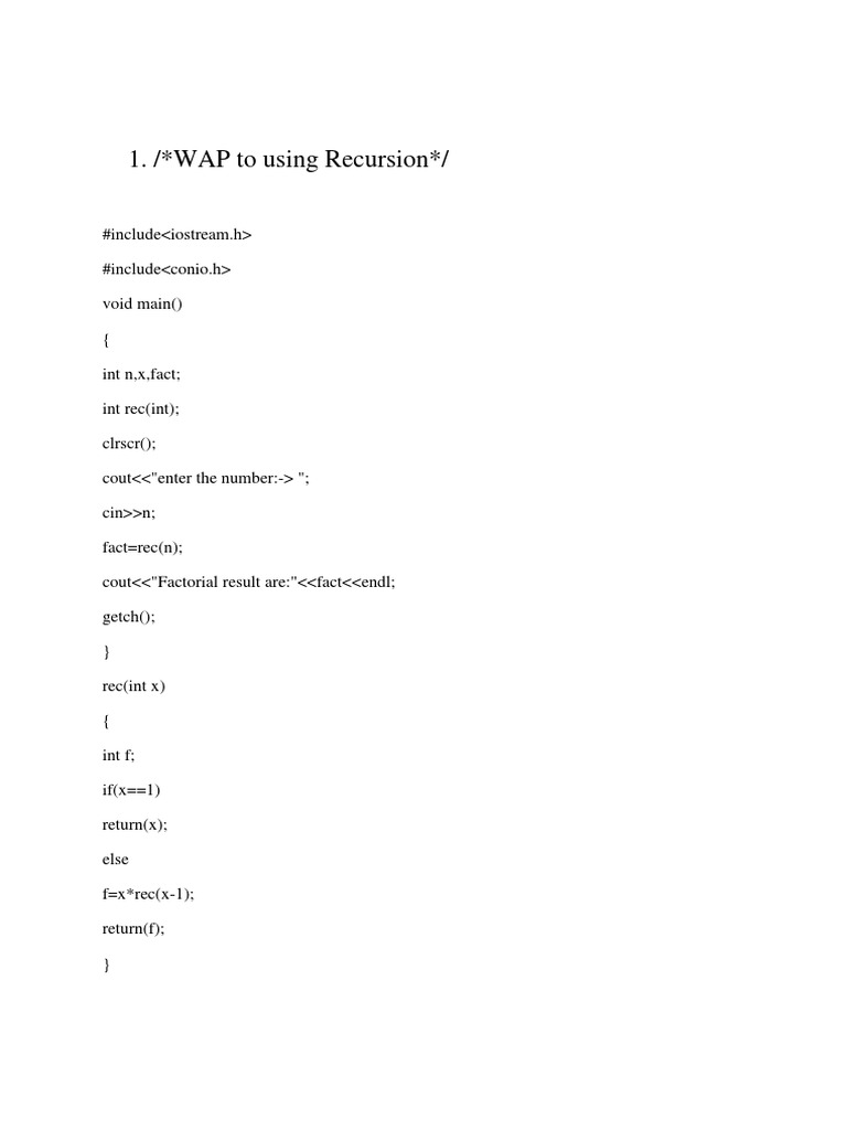 WAP To Using Recursion | PDF | Computer Data | Theoretical Computer Science