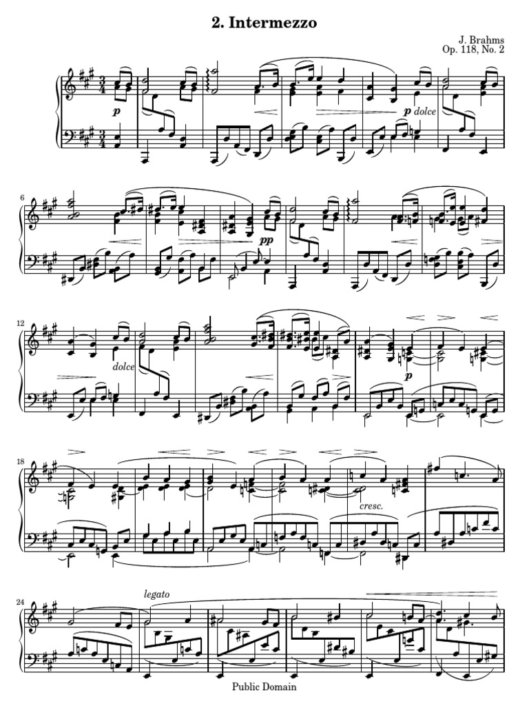 Brahms - Intermezzo (Piano) | PDF