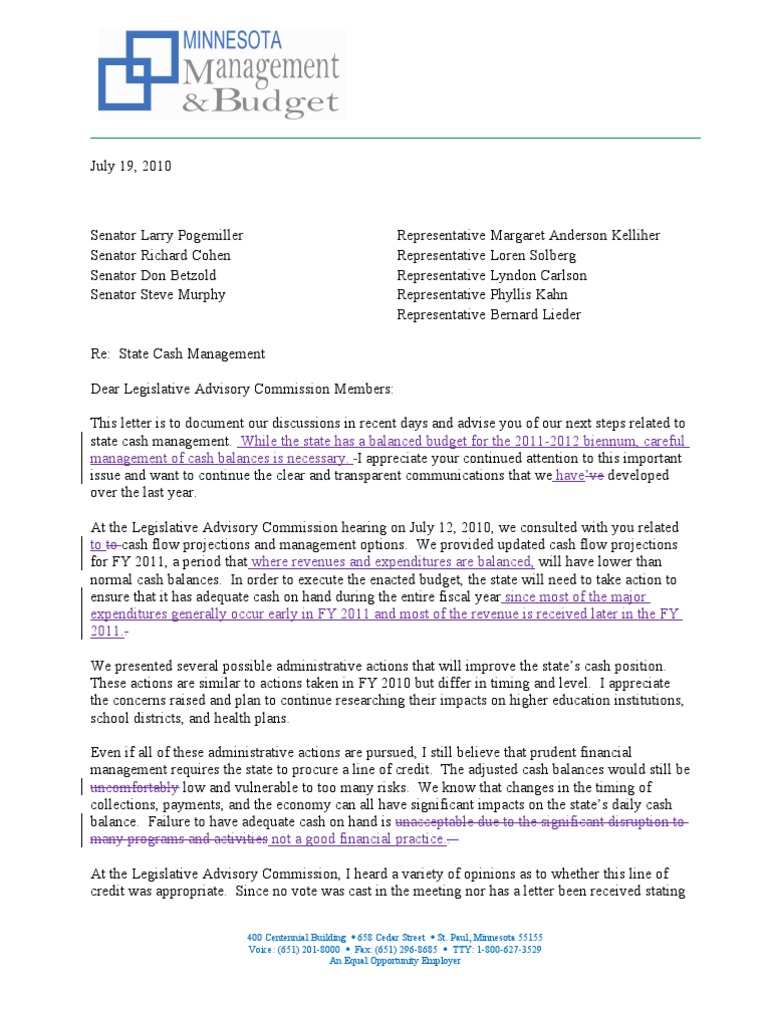 LAC Letter July 19 2010 | PDF | Budgets And Budgeting | Government