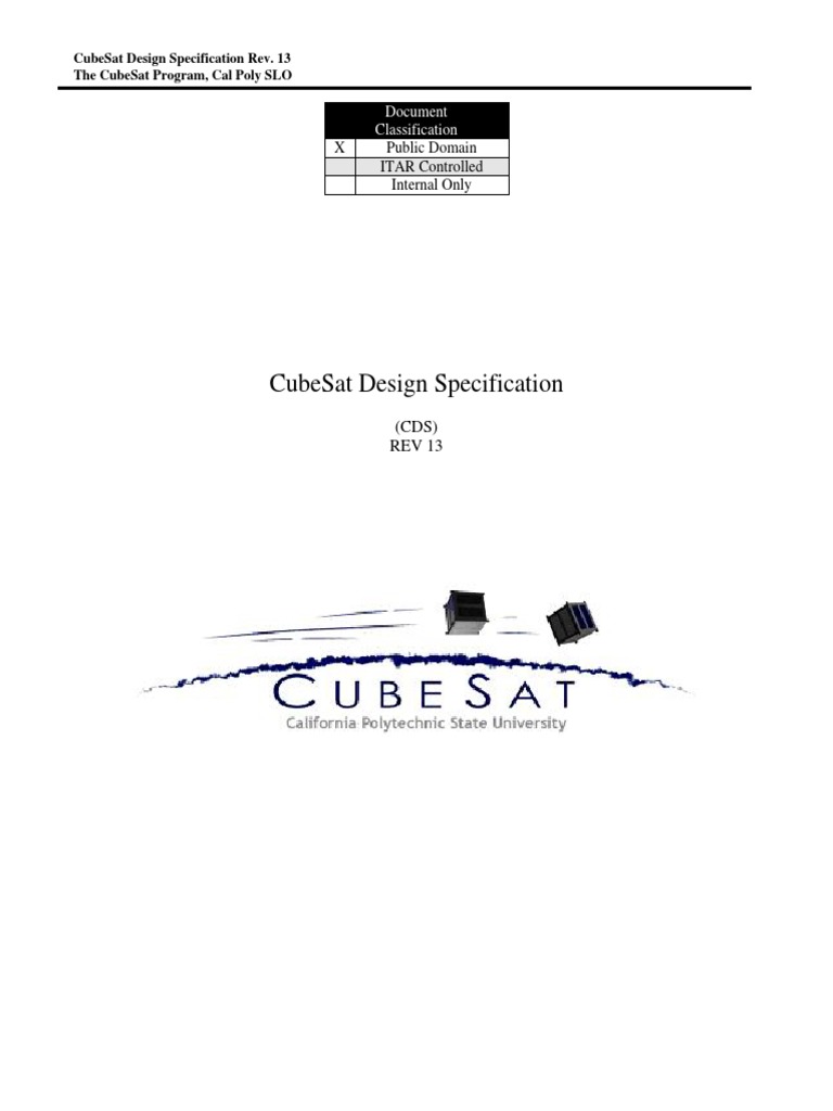 CubeSat Design Specification PDF | PDF | Spaceflight