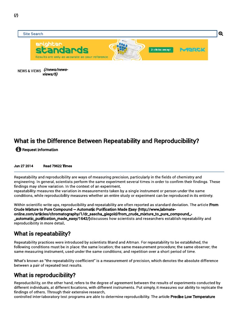 What Is The Difference Between Repeatability and Reproducibility ...