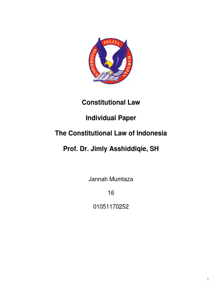 Indonesian Constitutional Law Overview | PDF | Public Sphere | Government