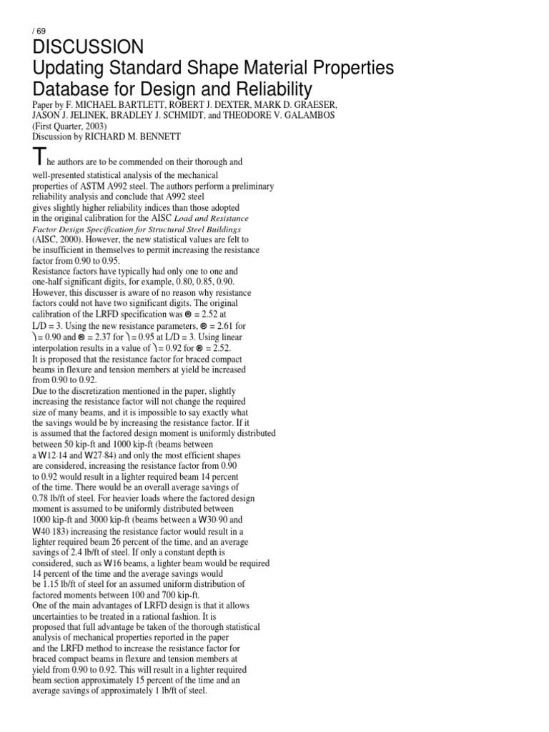 Standard Shape Material Properties | PDF | Beam (Structure) | Bending