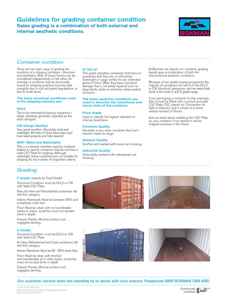 Guidelines For Grading Container Condition | PDF | Rust | Corrosion