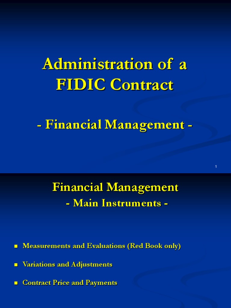 FIDIC Contract Financial Management Guide | PDF | Present Value ...