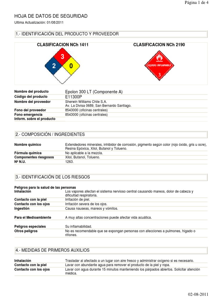 Ficha Técnica de Epolon 300 LT | PDF | Tolueno | Agua