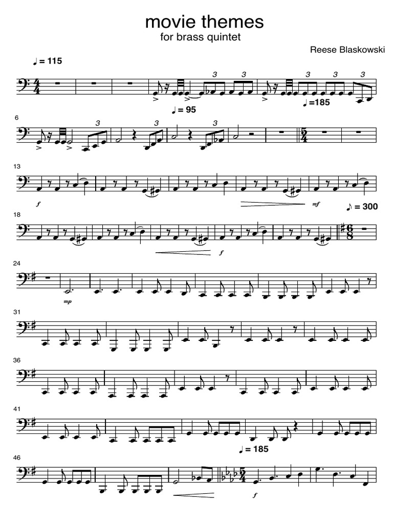 Movie Themes: For Brass Quintet | PDF