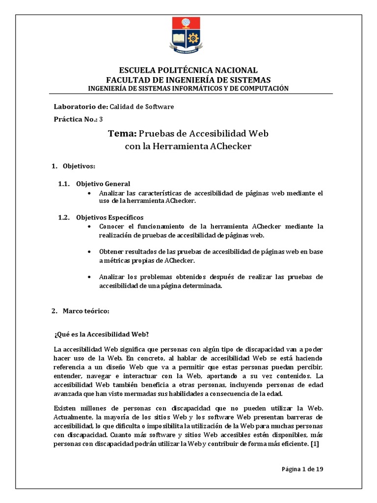 Pruebas de Accesibilidad Web | PDF | HTML | Sitios web