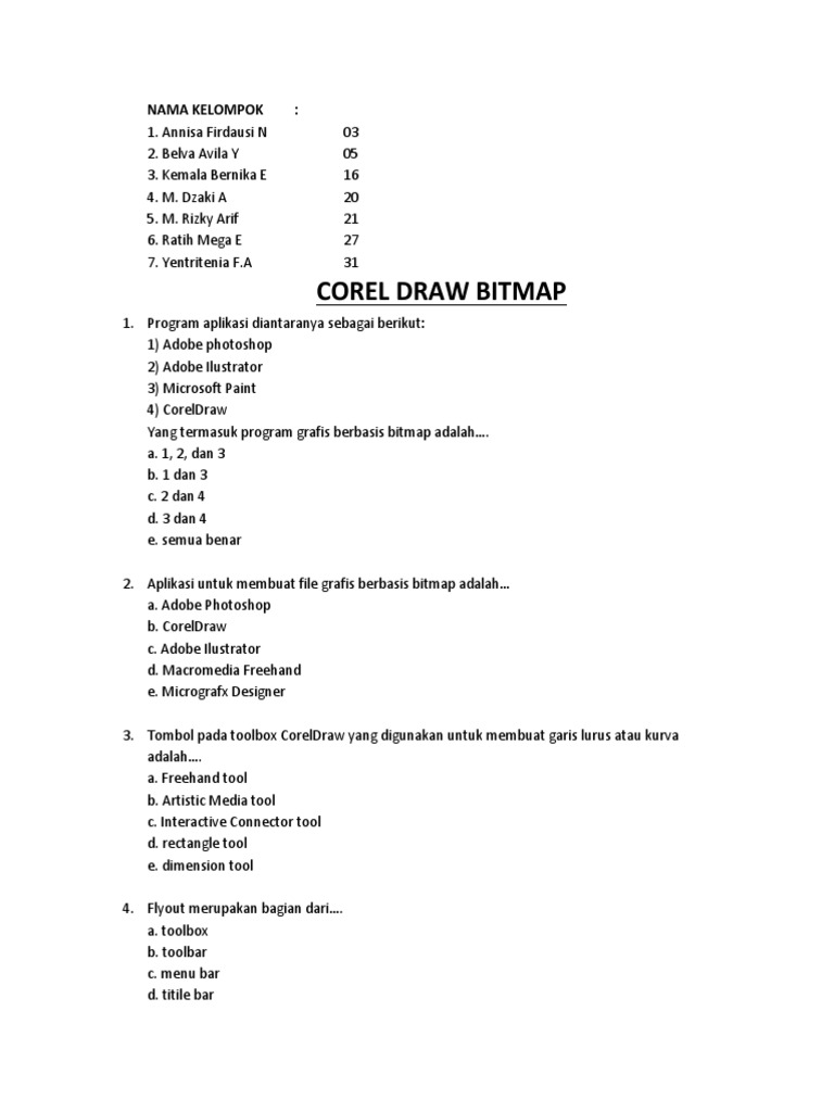 Latihan Soal Dan Kunci Jawaban TIK Bitmap Untuk Jenjang Sekolah ...