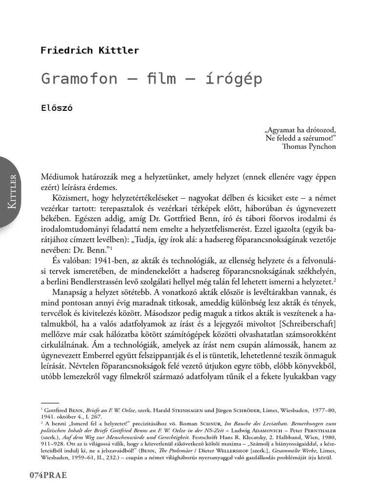 Kittler - Gram-Film | PDF