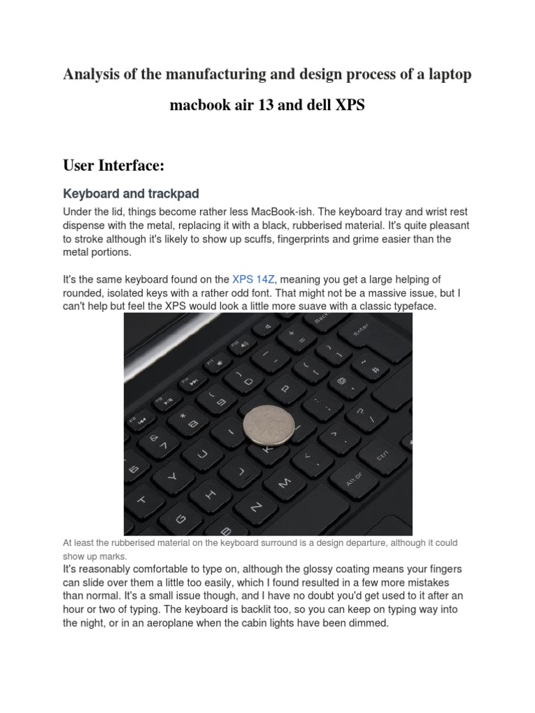 Analysis of The Manufacturing and Design Process of A Laptop | PDF ...
